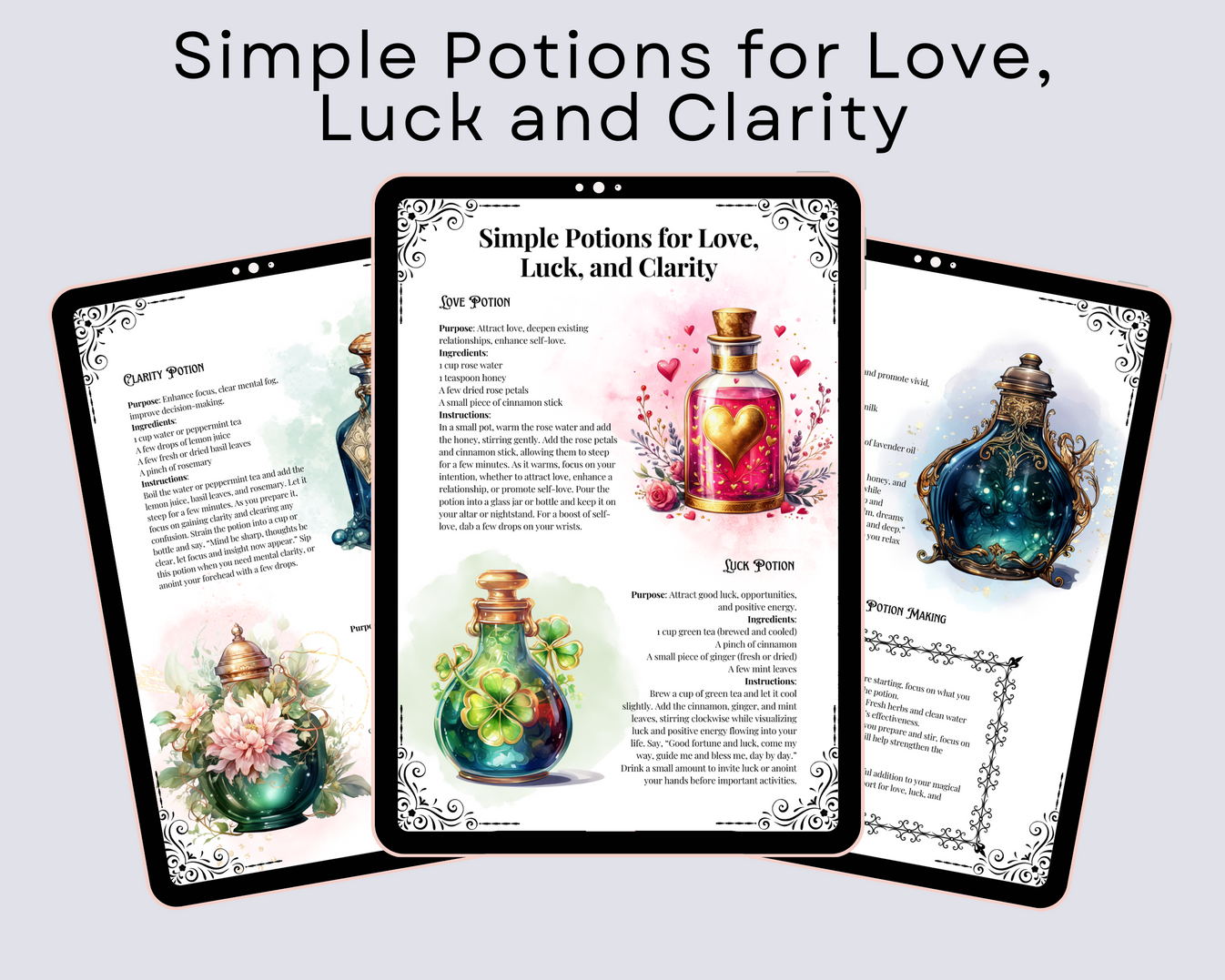 Simple Potions for Love, Luck and Clarity – Morgana Magick Shop