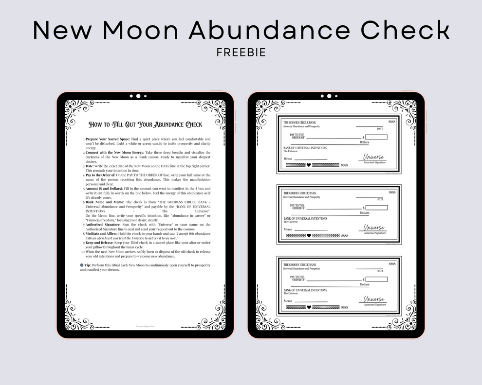 New Moon Abundance Check – Morgana Magick Shop