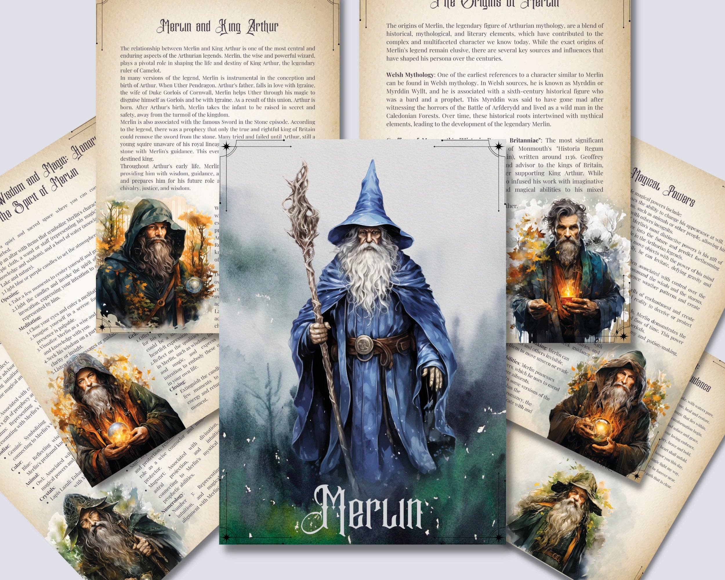 Merlin. The Wizard. Beautiful pages for your Book Of Shadows. – Morgana ...