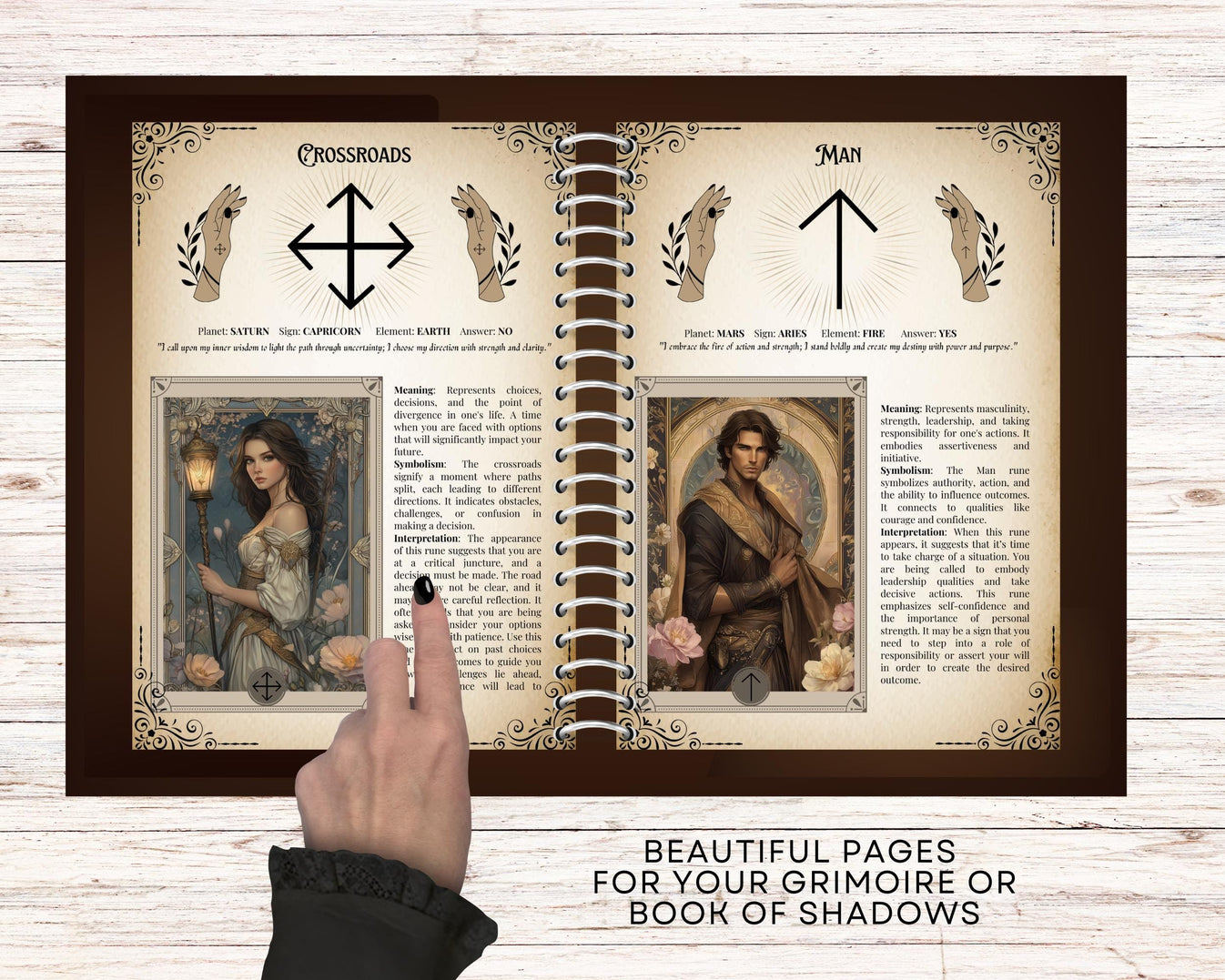 Witches Rune Bundle. Printable Grimoire Pages & Rune Magic Cards. Gorg ...